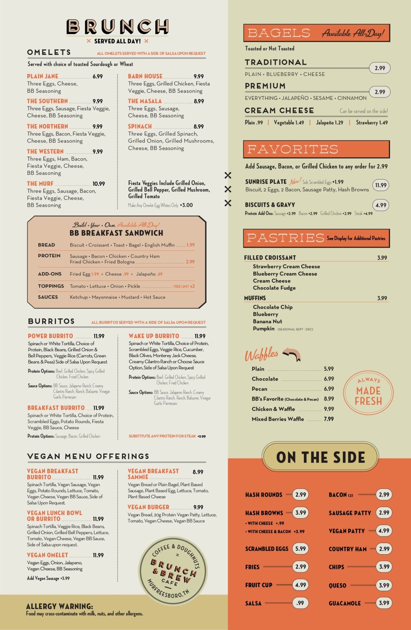 Brunch & Brew Menu | Breakfast, Brunch, Lunch, & Coffee All Day